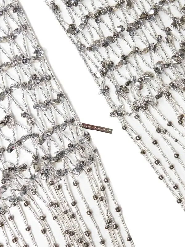Dries Van Noten Beaded Scarf-like Necklace With Fringes