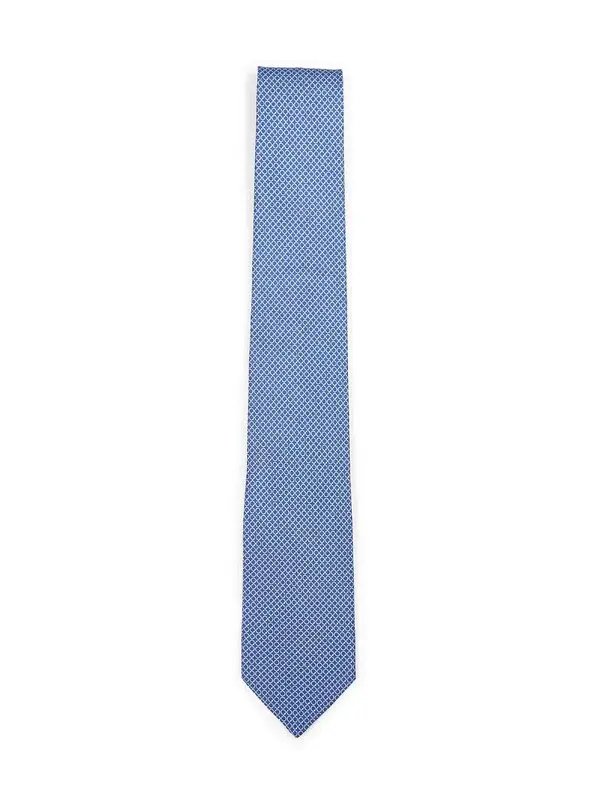 FERRAGAMO Gancini Print Silk Neck Tie - Multicolor