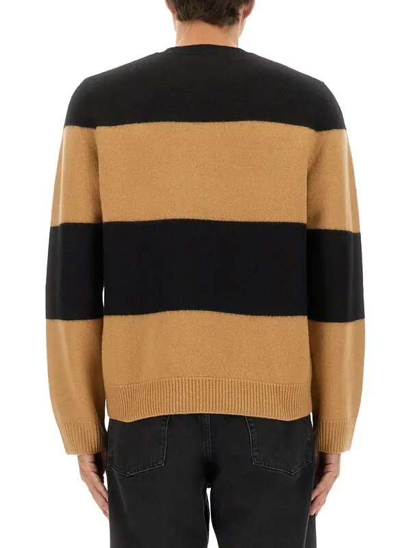 A.p.c. Edwardo Striped Wool Sweater - Black
