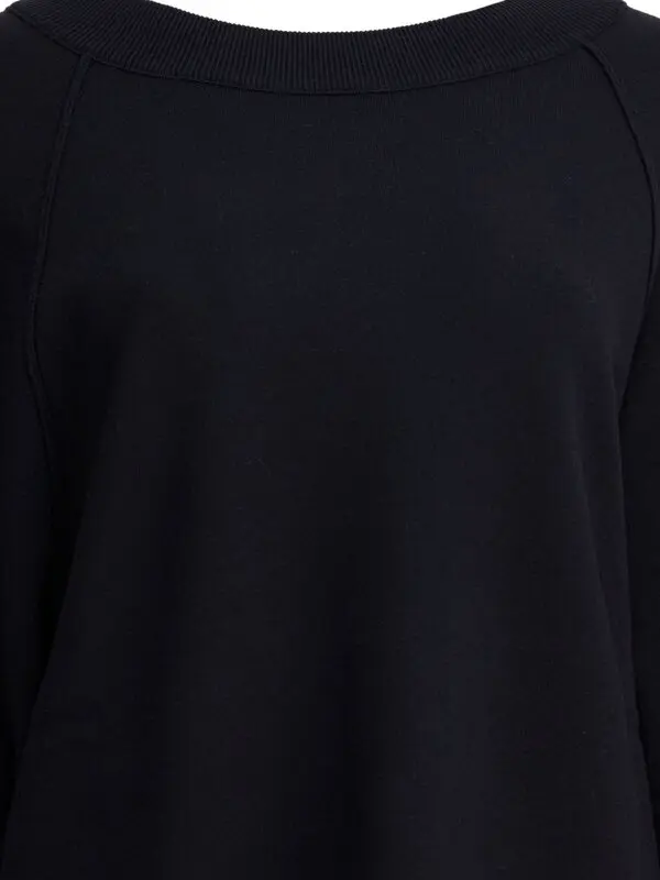 Max Mara Boat Neck Long Sleeve Sweater With Tonal Logo - Multicolor