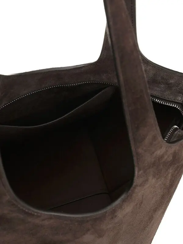 Attico La Scoop Medium Suede Shoulder Bag - Brown