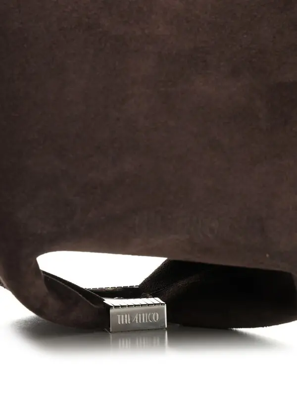 Attico La Scoop Medium Suede Shoulder Bag - Brown