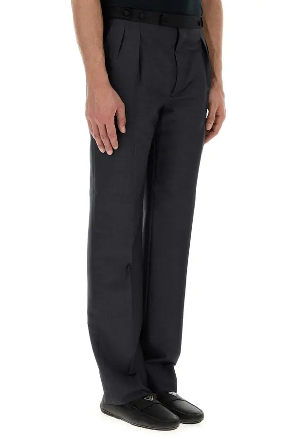 Prada Charcoal Mohair Blend Trousers