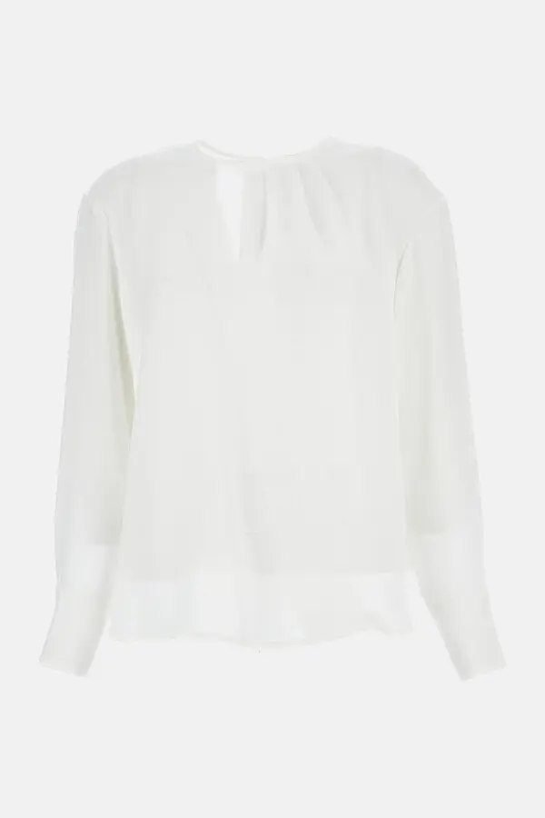Max Mara Round Neck Blouse With Ruched Detailing