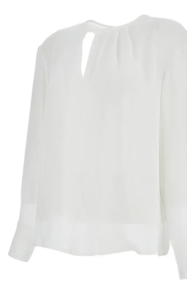 Max Mara Round Neck Blouse With Ruched Detailing