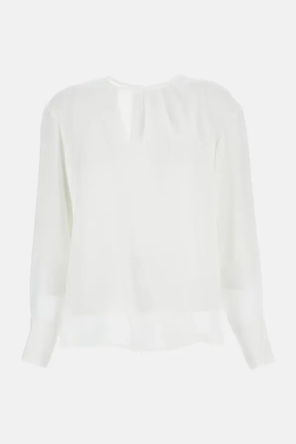 Max Mara Round Neck Blouse With Ruched Detailing - Multicolor