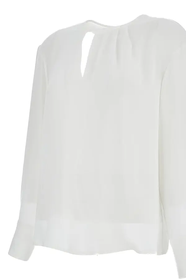 Max Mara Round Neck Blouse With Ruched Detailing - Multicolor