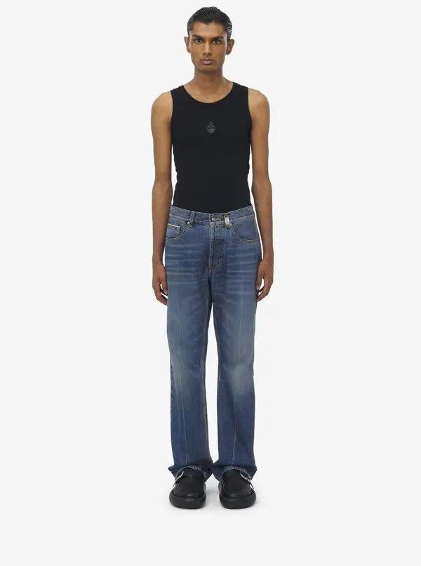 Alexander McQueen High-waisted Straight Leg Jeans - Multicolor