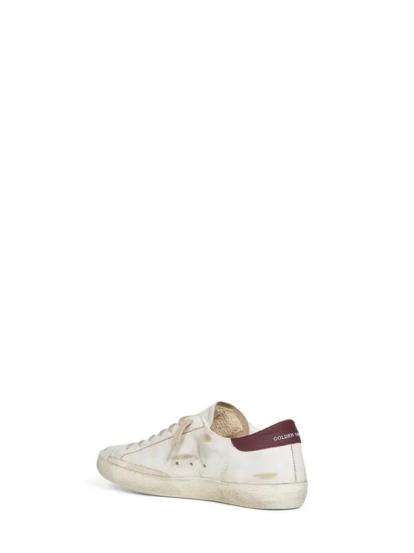 GOLDEN GOOSE White Super-star Sneakers With Dark Red Accents - Multicolor