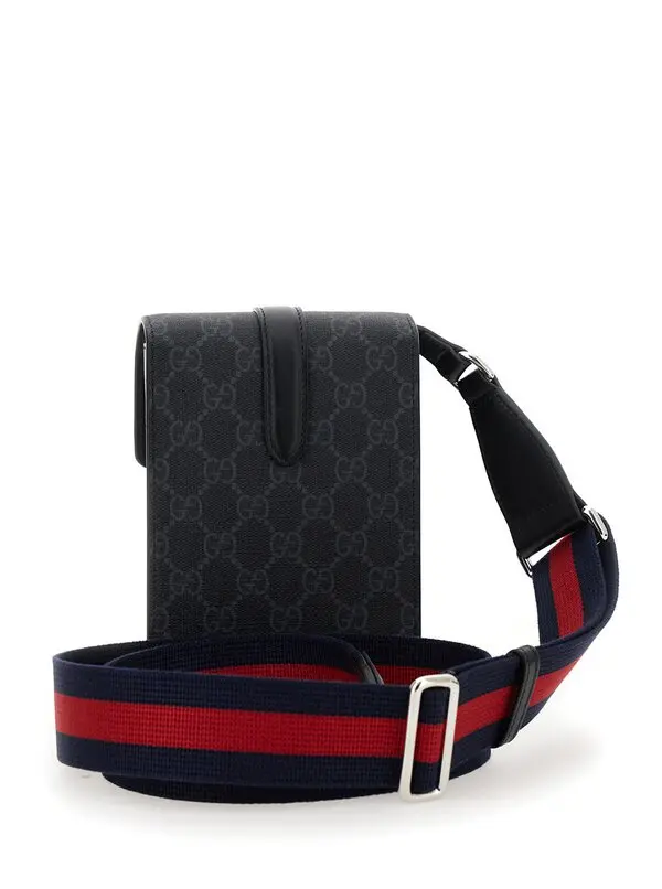 Gucci Black Gg Monogram Tech Fabric Crossbody Bag - Multicolor
