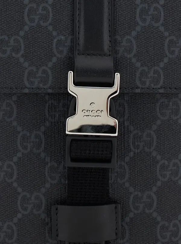 Gucci Black Gg Monogram Tech Fabric Crossbody Bag - Multicolor