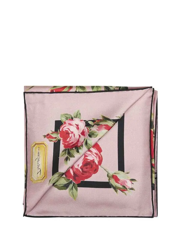 Dolce & Gabbana Rose Bouquet Print Silk Twill Scarf - Multicolor