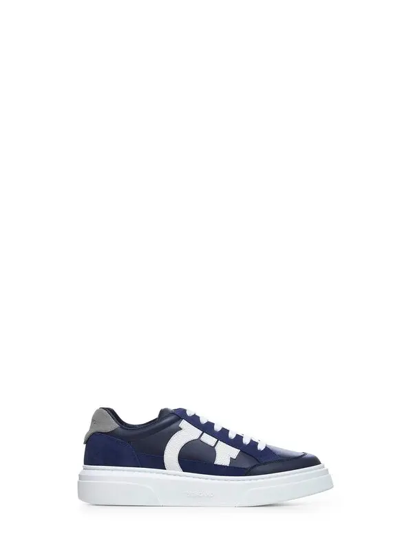 FERRAGAMO Low-top Sneakers With Gancini Detail