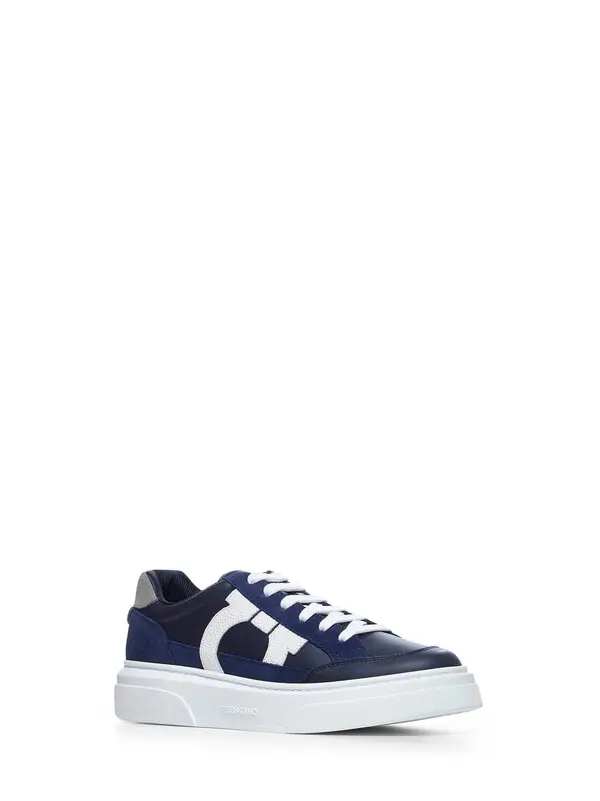 FERRAGAMO Low-top Sneakers With Gancini Detail