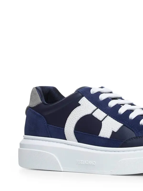 FERRAGAMO Low-top Sneakers With Gancini Detail