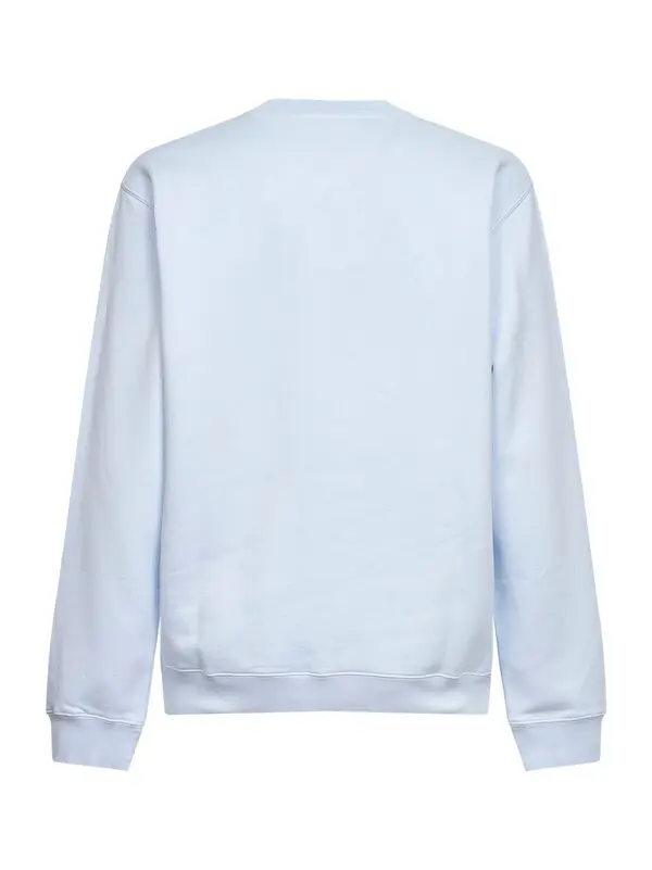 Jacquemus Light Blue Organic Cotton Fleece Sweatshirt With Grosgrain Logo - Multicolor