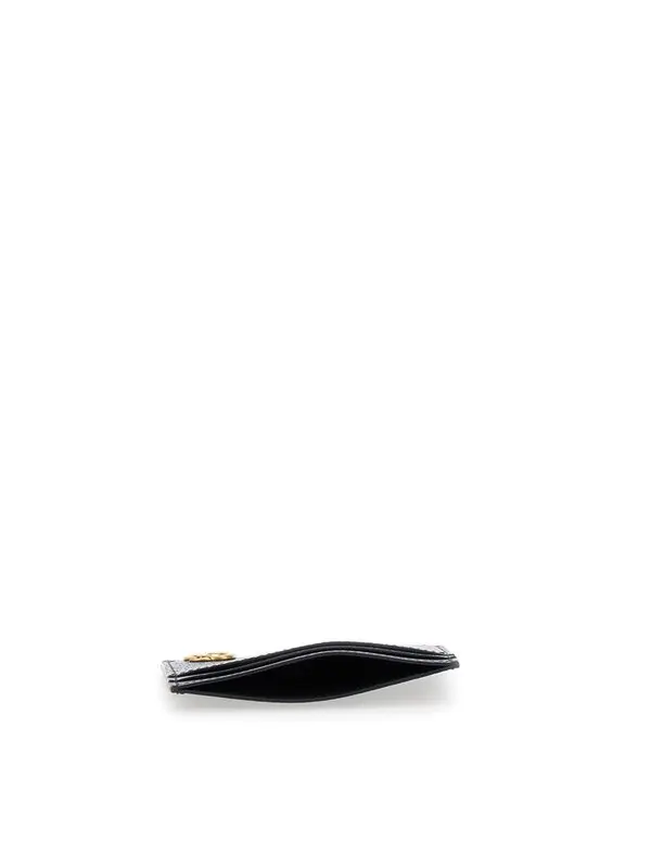 Gucci Gg Marmont' Black Card Holder With Gg Logo On The Front In Leather