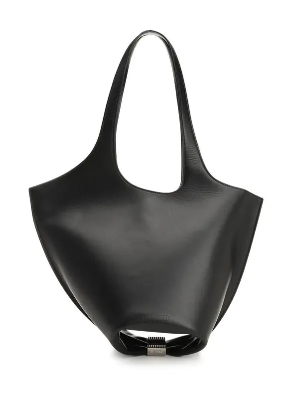 Attico La Scoop Medium Shoulder Bag - Black