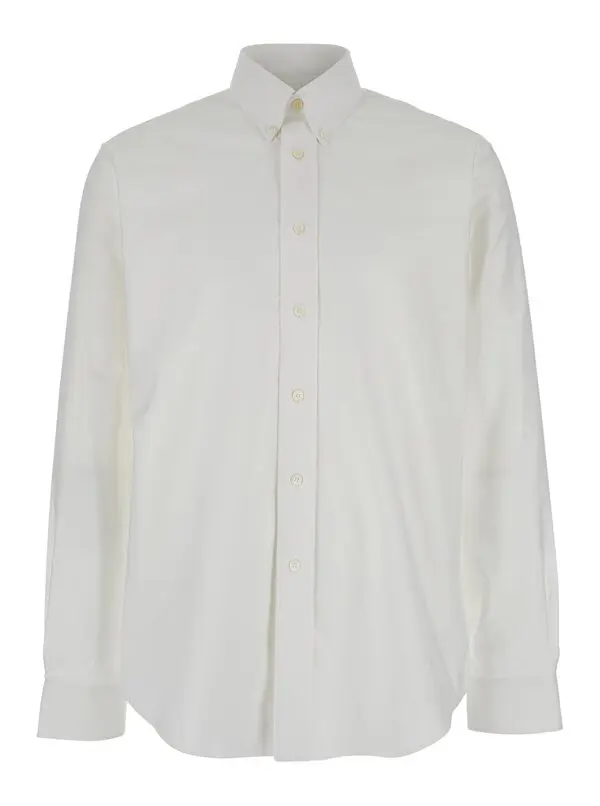 Givenchy White Shirt With Logo Embroidered On The Front In Cotton