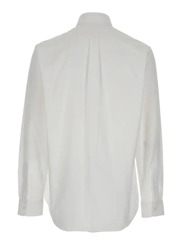 Givenchy White Shirt With Logo Embroidered On The Front In Cotton - Multicolor