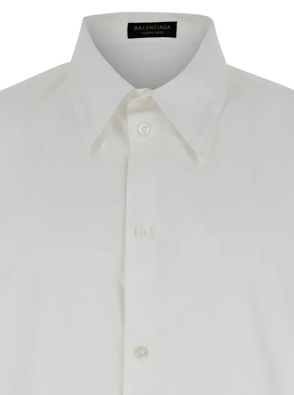 Balenciaga White Shirt With Pointed Collar In Cotton