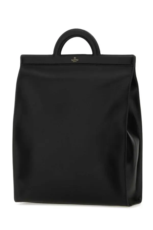 Valentino Garavani Leather Shopping Bag - Black