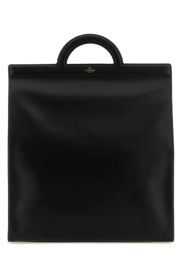 Valentino Garavani Leather Shopping Bag - Black