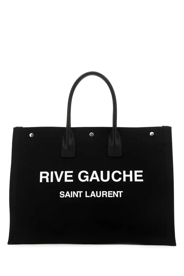 Saint Laurent Canvas Large Rive Gauche Shopping Bag - Black