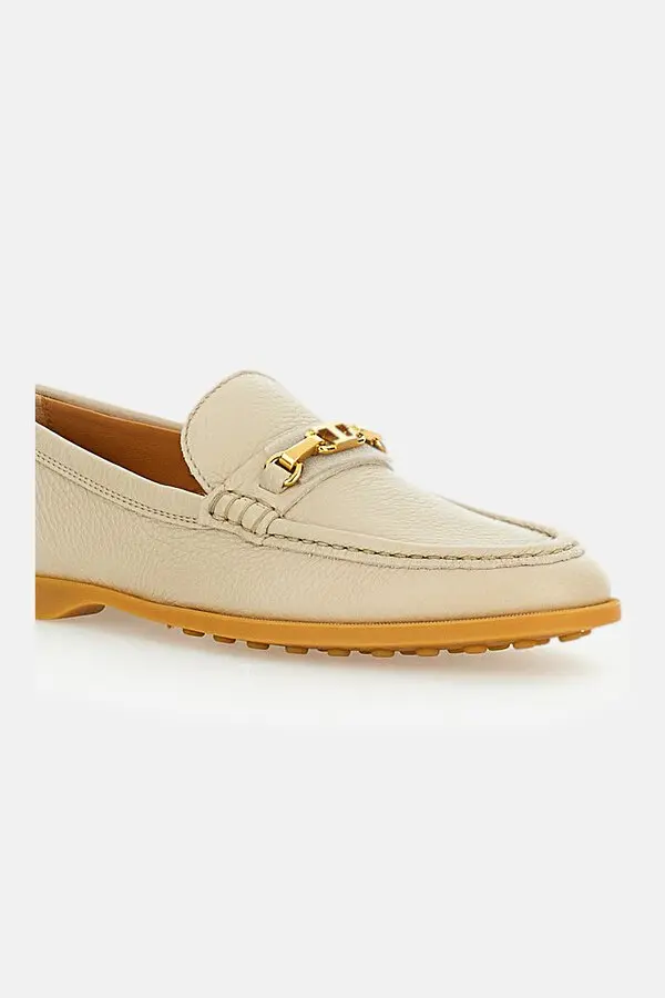 TOD'S Leather Loafers With Gold-tone Hardware - Multicolor