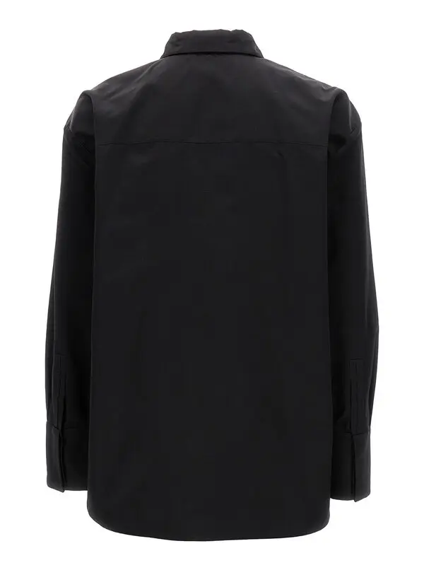 Saint Laurent Black Oversize Satin Shirt In Silk - Multicolor