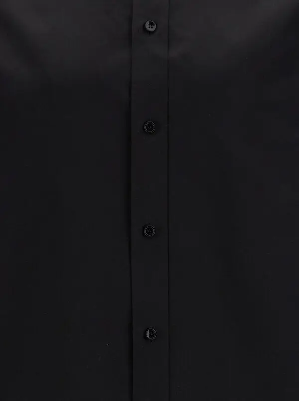 Saint Laurent Black Oversize Satin Shirt In Silk - Multicolor