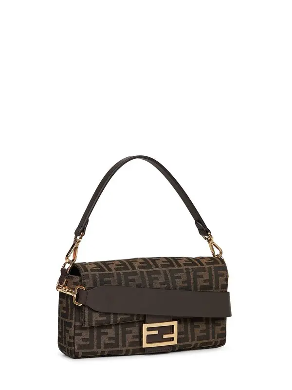 Fendi Tobacco Brown Ff Jacquard Baguette Shoulder Bag - Multicolor
