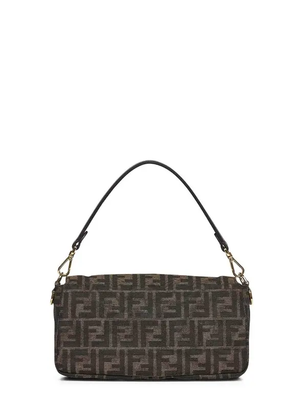 Fendi Tobacco Brown Ff Jacquard Baguette Shoulder Bag - Multicolor
