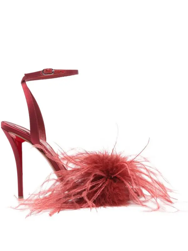 CHRISTIAN LOUBOUTIN Miss Z Plumes Feather Detail Sandals - Multicolor