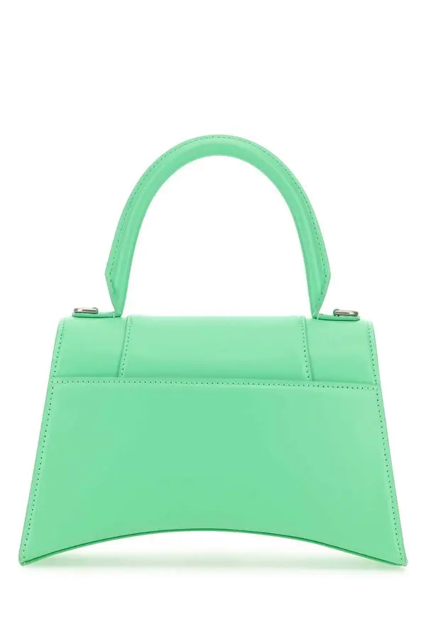 Balenciaga Small Hourglass Handbag In Leather - Green