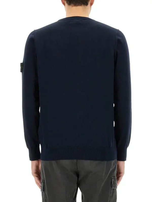 Stone Island Jersey With Logo - Blue