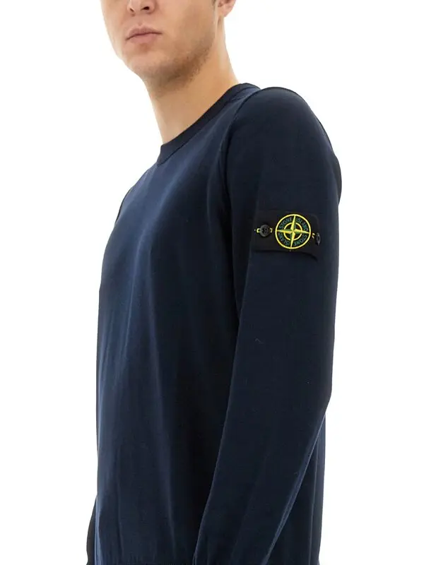 Stone Island Jersey With Logo - Blue