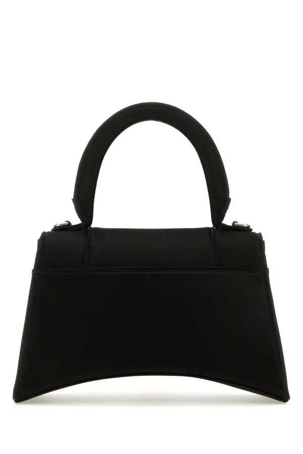 Balenciaga Satin Small Hourglass Handbag - Black