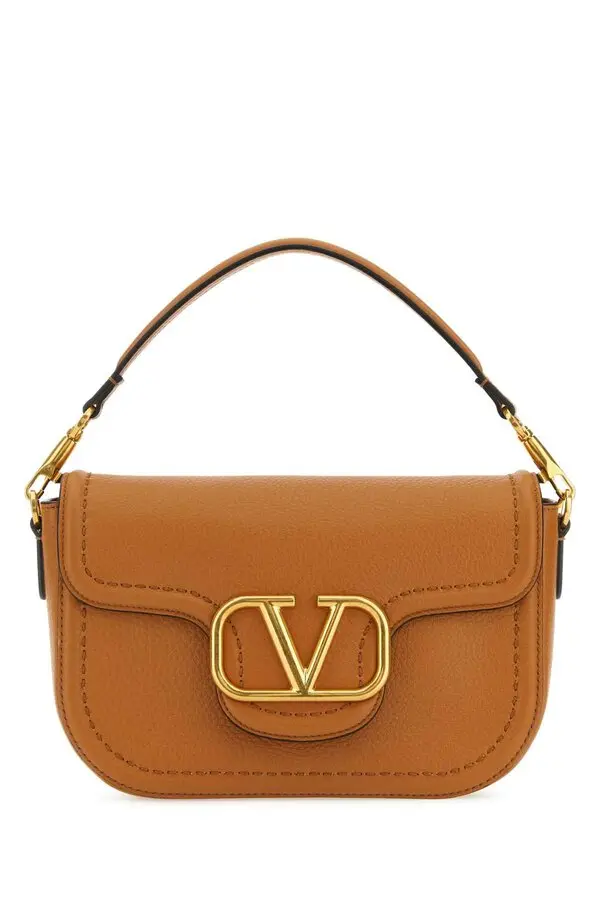 Valentino Garavani Calf Leather Shoulder Bag - Brown