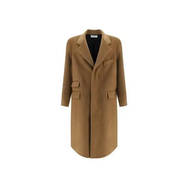 Saint Laurent Oversized Wool Coat With Classic Lapels