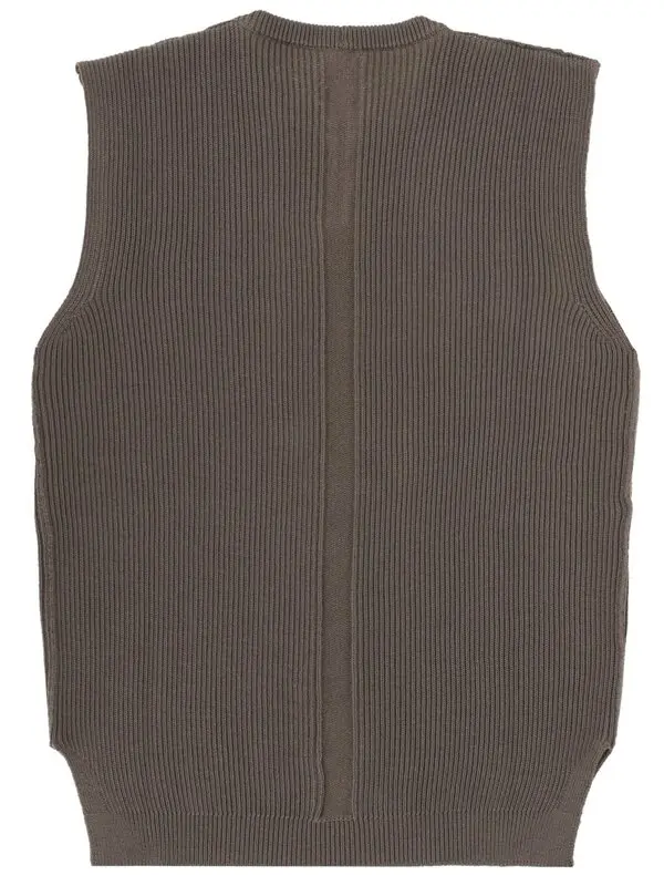 Rick Owens 100% New Wool Knitted Vest - Brown