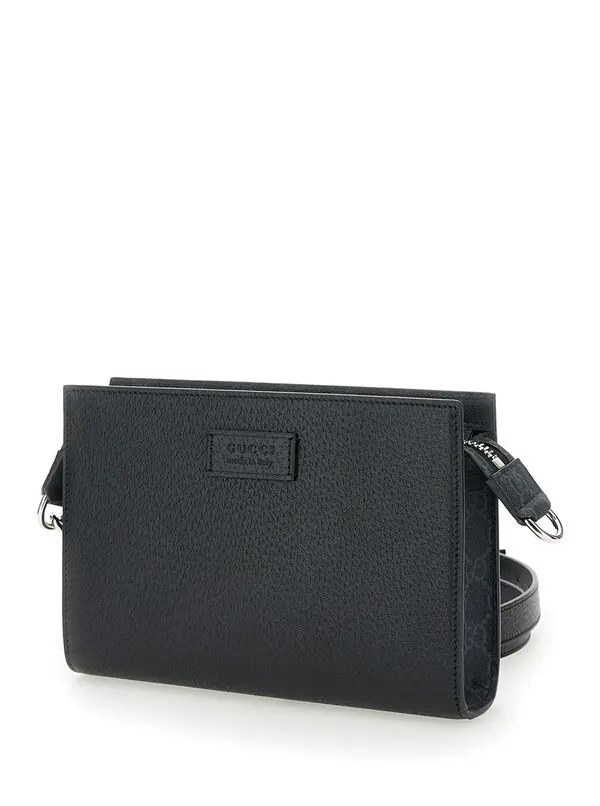Gucci Leather Super Mini Crossbody Bag With Logo Patch