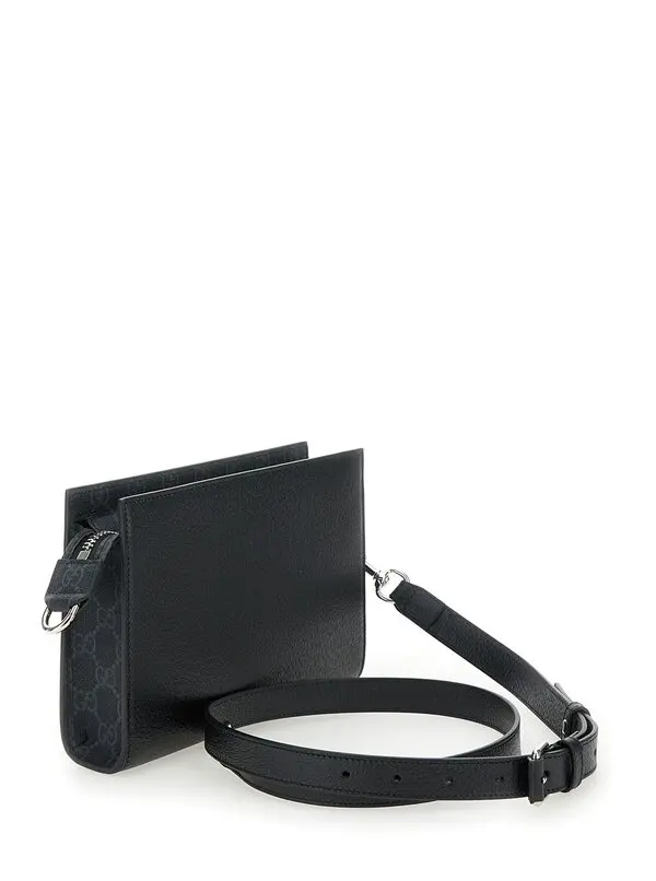 Gucci Leather Super Mini Crossbody Bag With Logo Patch