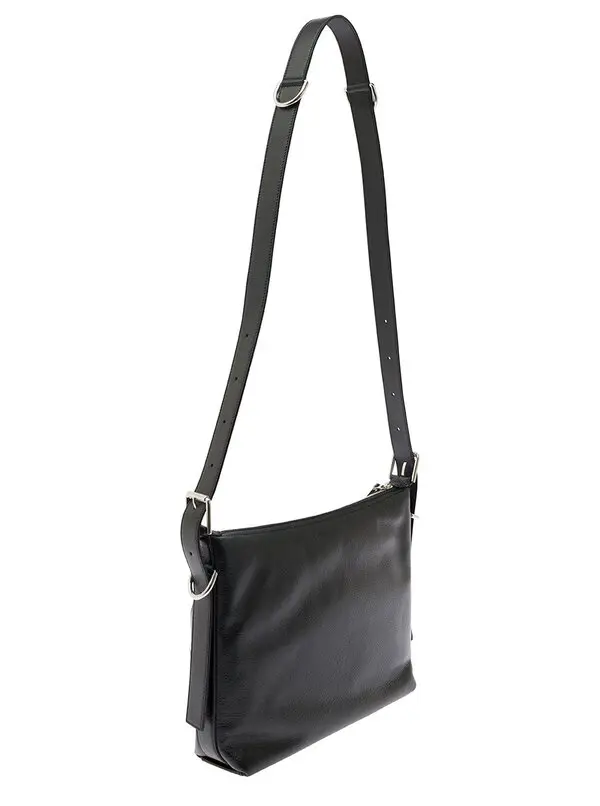 Givenchy Voyou Black Leather Crossbody Bag With Logo And Buckle Detail - Multicolor