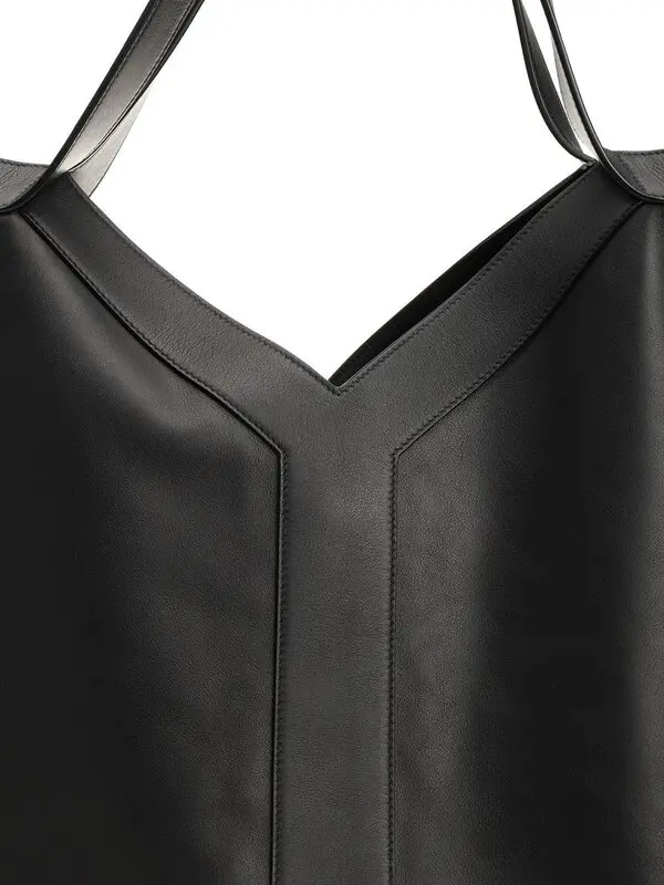 Saint Laurent Y Maxi Tote Bag In Hammered Leather - Black