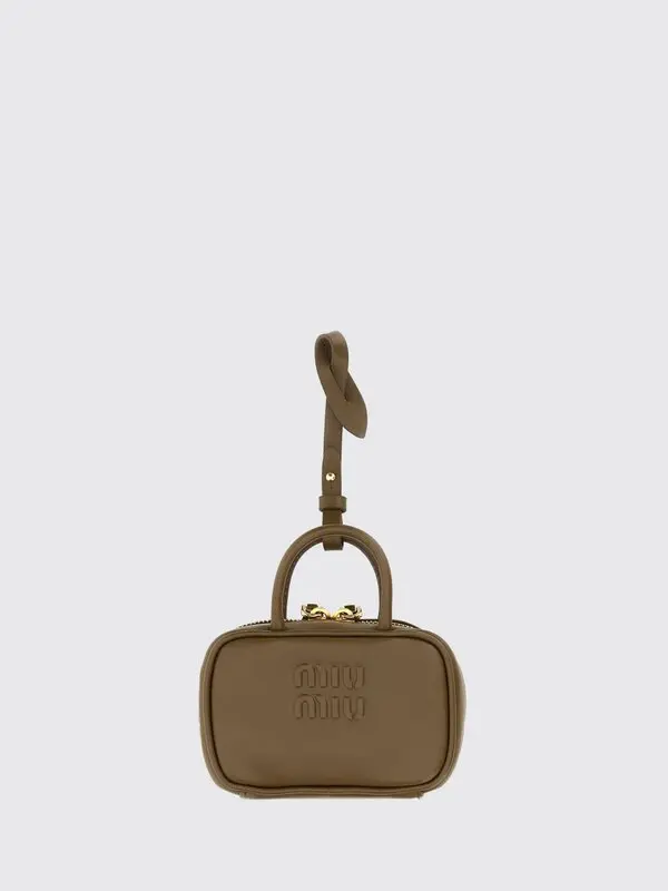 Miu Miu Vitello Leather Key Chain - Gray