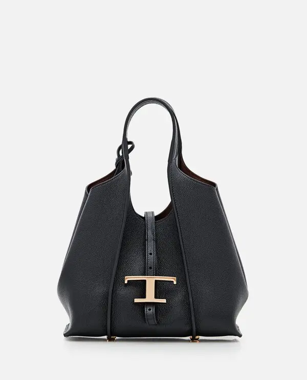 TOD'S Timeless Leather Shopping Bag With T Pendant - Multicolor