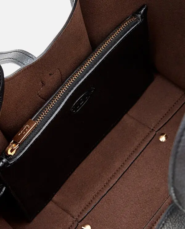 TOD'S Timeless Leather Shopping Bag With T Pendant - Multicolor