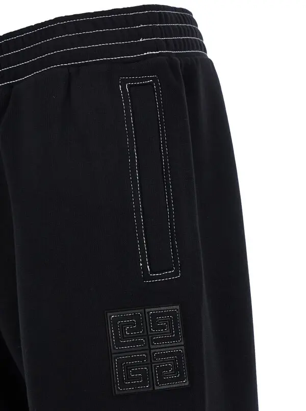 Givenchy Black Jogger Pants With 4g Embroidery In Cotton - Multicolor