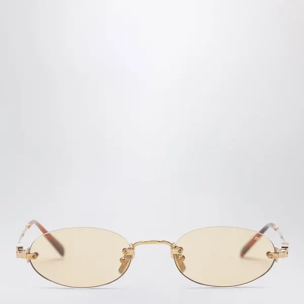 Miu Miu Logo Oval Sunglasses - Silver